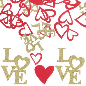 Lurrose 100 St&uuml;ck Valentinstag Konfetti Gold Rot Romantische Papierkonfetti f&uuml;r Hochzeitsdekoration Party Tischdeko Leichtes Streudeko f&uuml;r Jahrestag und Feier