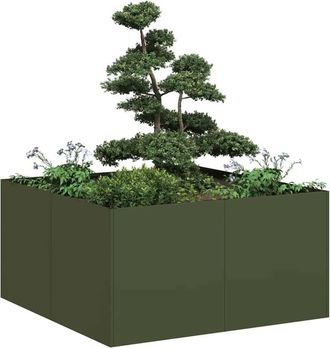vidaXL Vidaxl - Jardini&egrave;re vert olive 80x80x40 cm acier lamin&eacute; &agrave; froid