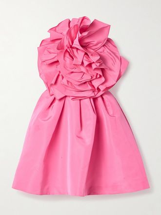 Carolina Herrera Tr&auml;gerloses Minikleid Aus Seiden-faille Mit Applikation - Pink