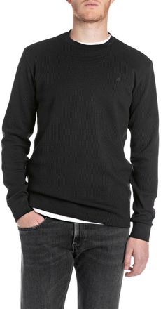Replay Herren Langarmshirt aus Baumwolle, Black 098 (Schwarz), XL