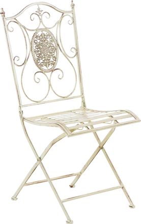 Clp Gartenstuhl Sibell im Landhausstil, aus Metall mit klappbarem Design, ideal f&uuml;r Terrasse oder Balkon, in 6 Farben erh&auml;ltlich, Farbe:antik-Creme