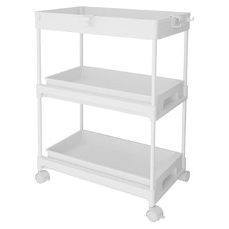 Generic Rollwagen mit Schubladen und Vorrichtungen Aus PP-Kunststoff mit 360°-Schwenkrädern Rollwagen mit 3/4 Ebenen für Büro, Küche, Waschküche und Enge Stel