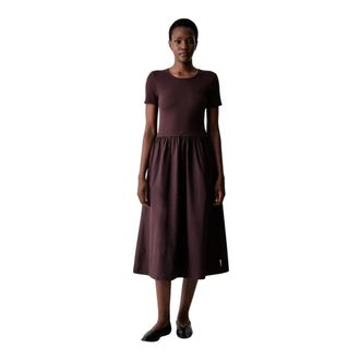 Marc O'Polo Gathered Midi Dress - - Dresses - Damen - Braun - XS