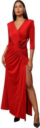 La Modeuse Robe fendue cut-out &agrave; fleur 3D