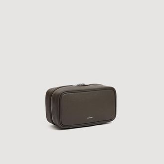 Sandro Trousse de toilette en toile grain&eacute;e