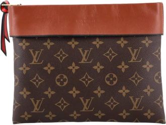 Louis Vuitton Tuileries Pochette Monogram Canvas with Leather clutch bag - Braun