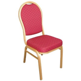 Bolero Ibiza Chaises de Banquet en Aluminium &agrave; Dossier Arrondi Rouges - Lot de 4 - Bolero