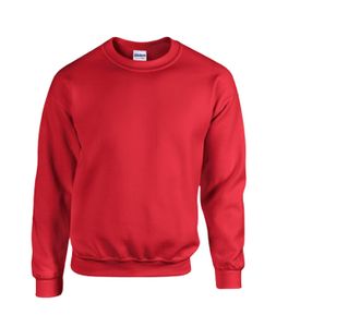 Gildan Herren Sweatshirt aus Fleece mit Rundhalsausschnitt, Stil G18000/1x Rot & 1x HL Kauf Notizblock, XL