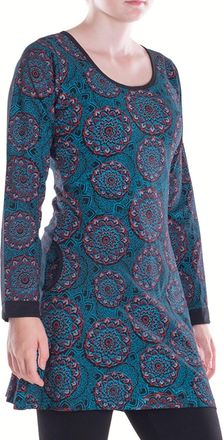 vishes Damen leichtes Langarmshirt-Kleid in Schwarz | Gr&ouml;&szlig;e 4XL (46-48) | Handgefertigt aus 100% Baumwolle | Ideal f&uuml;r Fr&uuml;hling, Sommer & Herbst | Nachhaltig