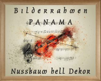 Homedecoration Bilderrahmen Panama 27 x 36 cm Nussbaum Hell Dekor mit Acrylglas Antireflex 1 mmm