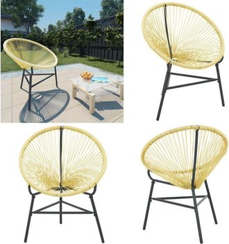 vidaXL Vidaxl - Chaise de jardin Acapulco R&eacute;sine tress&eacute;e Beige - Chaise De Jardin - Fauteuil De Jardin - Mobilier De Jardin - Chaise Acapulco - Chaise