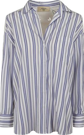 Max Mara Femme, Blouses et Chemises, Multicolore, Taille: 36 FR Popeline Puro Cotone Unito e Rigato