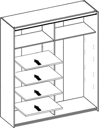 M&ouml;belando Schwebet&uuml;renschrank Kleiderschrank Schiebet&uuml;renschrank Schrank Schlafen Fred I Sonoma-Eiche