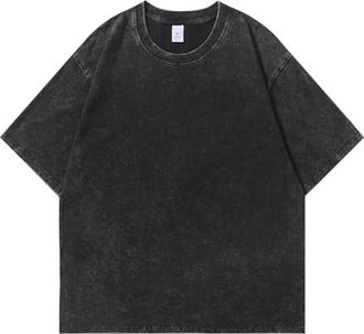 Generic Lot de 3 t-shirts surdimensionn&eacute;s d&eacute;contract&eacute;s d&eacute;lav&eacute;s vintage pour femme, Noir, 3XL