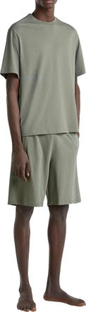 Benetton Herren Bermuda 30964900d Pyjamahose, gr&uuml;n, S