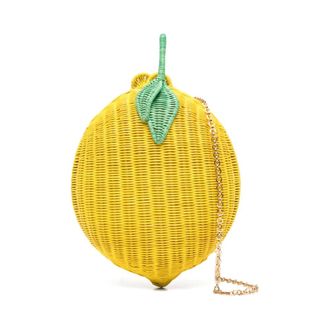 Serpui Serpui, Femme, Sacs, Jaune, Taille: ONE Size Leaf Woven Clutch Bag