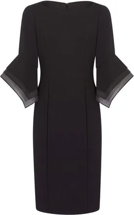 Adrianna Papell Abendkleid Knit Crepe Tiered Sleeve Dress Zeitlos, 3/4 &Auml;rmel, sch&ouml;ne Silhouette