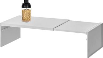 Generico Erweiterbarer Schrankregal-Organizer, erweiterbare K&uuml;chentheke und Schrankregal, stapelbares Schichtregal, platzsparend, K&uuml;chenaufbewahrungszubeh&ouml;r