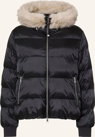 No.1 Como Steppjacke Mit Kunstfell schwarz