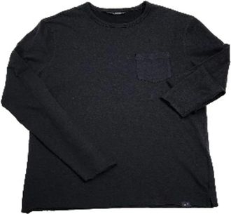 Gas Gas, Homme, Tops, Noir, Taille: S T-Shirt &agrave; Manches Longues en Coton