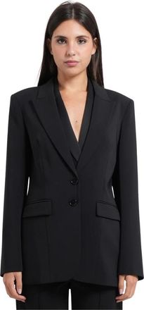 Patrizia Pepe Fluid Stretch Zweiknopf-Blazer - - Jackets - Damen - Schwarzk - 2XL