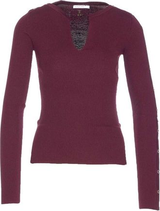 Patrizia Pepe Pull Col Rond - Rouge Brun