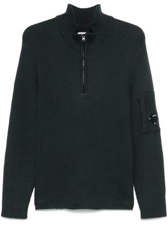 C.P. Company Pullover mit Lens-Detail - Grün