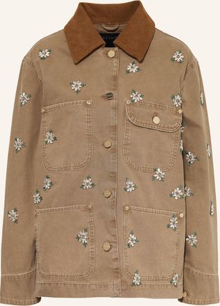 AllSaints Allsaints Jeansjacke Bex Mit Schmucksteinen beige