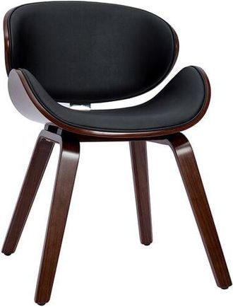 Miliboo Chaise design noir et bois foncé noyer WALNUT