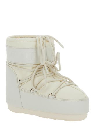 Moon Boot Womens Snow Boots White Tech Fabric