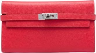 Herm&egrave;s Portefeuille long Kelly Pre-owned - Femme - Pre-owned - Rouge - Taille: ONE Size