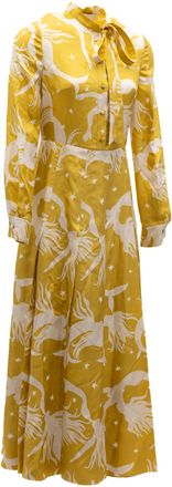 Valentino Garavani Womens Yellow Silk Dress