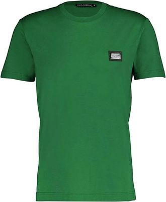 Dolce & Gabbana Homme, Tops, Vert, Taille: XL T-shirt en coton classique