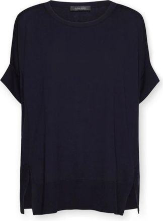 Elena Miro Femme, Pulls, Bleu, Taille: 46 FR Haut Ample en Coton et Modal