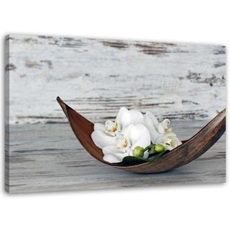 Feeby Cadre d&eacute;co Fleurs Orchid&eacute;e Bois Spa Zen 90x60