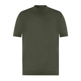 low brand Homme, Tops, Vert, Taille: XL T-shirt &agrave; ourlet c&ocirc;tel&eacute;