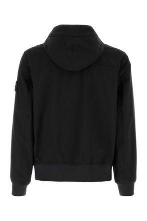 Stone Island Mens Black Stretch Polyester Jacket Giubbini