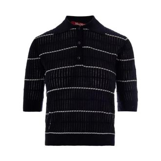 Max Mara Seiden- und Wollgarn-Jumper - - Tops - Damen - Blau - S