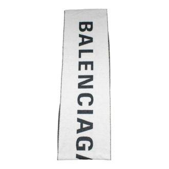 Balenciaga Macro Logo Schal - - Accessories - Herren - Wei&szlig; - ONE SIZE
