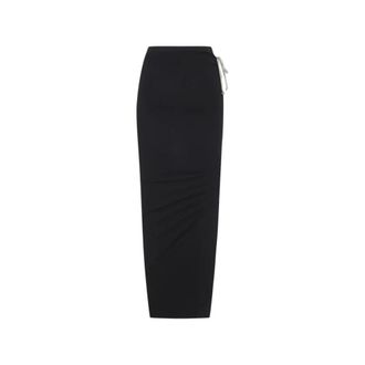 Rick Owens Femme, Jupes, Gris, Taille: 38 FR Drape Detail Maxi Skirt