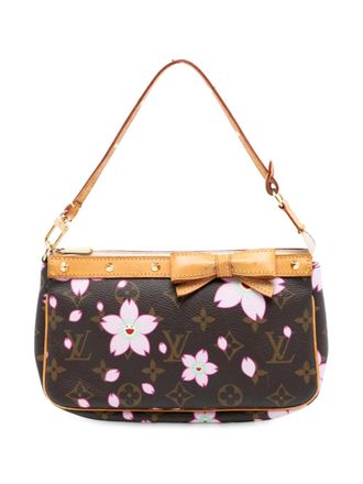 Louis Vuitton x Takashi Murakami sac port&eacute; &eacute;paule Cherry Blossom Pochette Accessoires (2003) - Marron