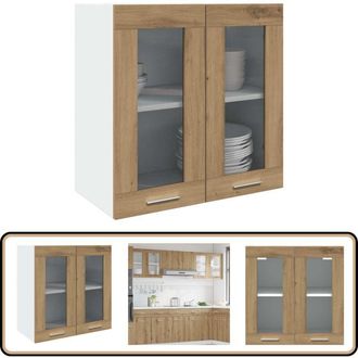 vidaXL Vidaxl - Armoire murale de cuisine avec porte en verre chêne artisanal