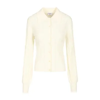 Filippa K Braid Knit Cardigan - - Knitwear - Damen - Wei&szlig; - M