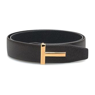 Tom Ford Homme, Accessoires, Noir, Taille: 105 CM Ceinture r&eacute;versible en cuir grain&eacute; souple T 40 mm