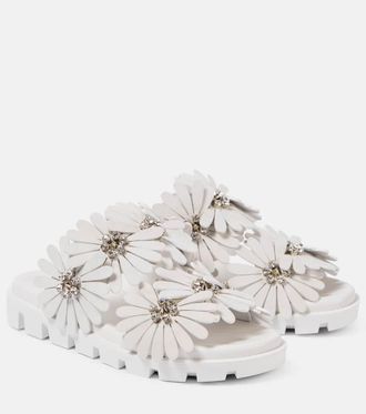 Christian Louboutin Mules Flora Cool en daim et cuir