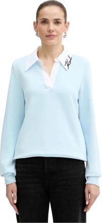 Karl Lagerfeld Femme, Pulls, Bleu, Taille: 44 FR Tricot col en V