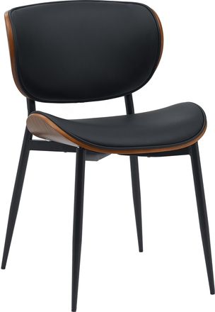 Clp Stuhl Enid mit Rückenlehne und Polsterung I Sessel mit Kunstleder- oder Stoffbezug I Komfortabler Esszimmerstuhl, Farbe:walnuss/schwarz, Material:Kuns