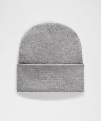 lululemon Warm Revelation M&uuml;tze Logo in Heathered Asphalt Grey