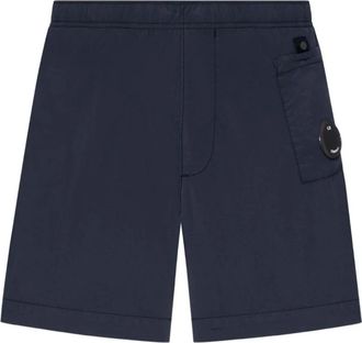 C.P. Company C.p. Company, Homme, Shorts, Bleu, Taille: S Short cargo avec d&eacute;tail de lentille