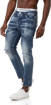 Red Bridge Red Bridge Pantalon en jean pour homme Aspect usé, bleu, 34W / 32L